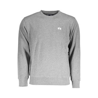 La Martina Grauer Baumwollpullover mit Stickerei - - Sweatshirts & Hoodies - Herren - Grau - 2XL