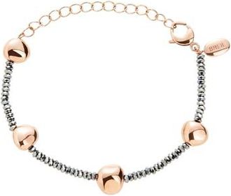 Breil B Rocks TJ3290 Bracelet pour femme en hématite et acier rose IP Rose Rose 15 cm, Länge: 15 cm, Acier inoxydable, Pas de gemme