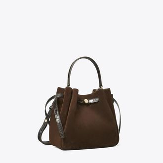 Tory Burch Damen Romy Bucket Bag aus Wildleder