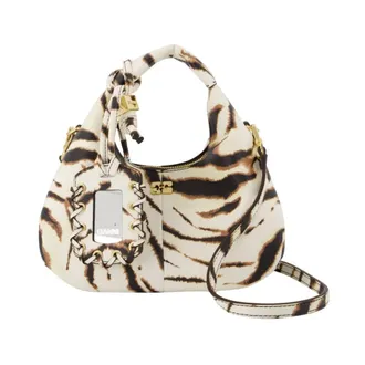 Ganni Hobo Mini Zebra Tasche - - Bags - Damen - Beige - ONE SIZE