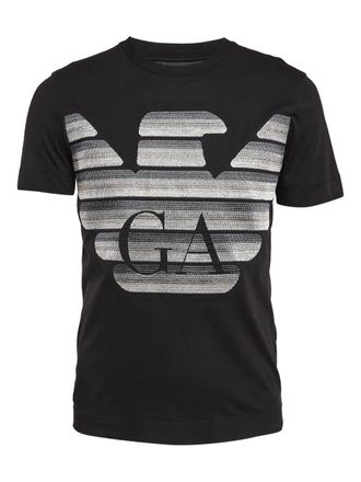 Emporio Armani t-shirt à détail de logo - Noir