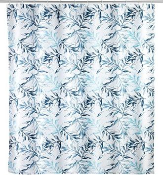 WENKO Anti-Schimmel Duschvorhang Catala, antibakterieller Textil-Vorhang für Dusche und Badewanne, waschbar & wasserabweisend, mit 12 Vorhang-Ringen zur Bef