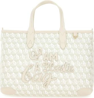 Anya Hindmarch Femme, Sacs, Beige, Taille: ONE Size I Am A Plastic Bag Tote XS Motif