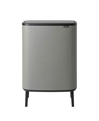 Brabantia 130663 - Poubelle Bo Touch Bin Hi, 2x30L, Mineral Concrete Grey