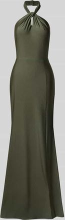 Laona Neckholder-Abendkleid mit Knotendetail und Gehschlitz