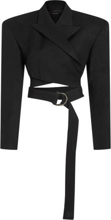 Karl Lagerfeld Femme, Vestes, Noir, Taille: 40 FR KL Studio Wickelblazer