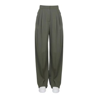 Alexander McQueen Plissee-Hose mit weitem Bein - - Trousers - Damen - Gr&uuml;n - M