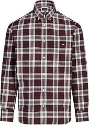 Eden Park Chemise droite &agrave; carreaux en coton