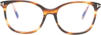 Tom Ford Eyewear lunettes de vue à monture géométrique - Marron