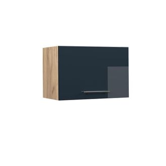 Vicco Hängeschrank Fame-Line, Dunkelblau Hochglanz/Goldkraft Eiche, 60 cm Flach