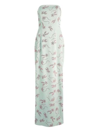 16Arlington robe-bustier longue &agrave; ornements Frasia - Bleu