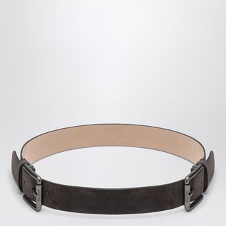 Max Mara Brown studded belt in suede
