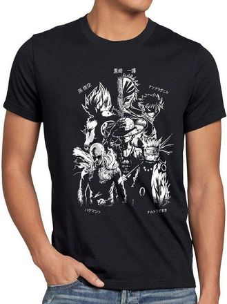 style3 T-Shirt Anime Heroes one piece dragonball one punch man manga japan