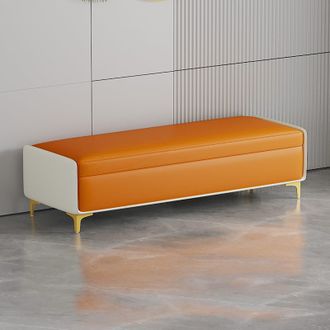 Generic Wohnzimmer-Aufbewahrungsbank Mit Metallbeinen - Schuhhocker Aus Nappaleder For Den Eingangsbereich, Gepolsterter Fußhocker Mit Viel Stauraum (mehrere 