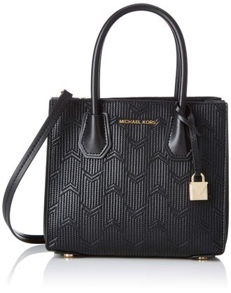 Michael Kors Womens Mercer Medium Acordion Messenger Handtasche, Schwarz (Black)