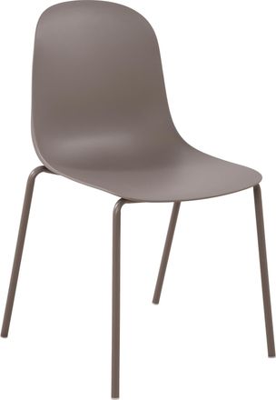 Clp Stapelstuhl Hardin I Gartenstuhl absolut wetterfest und UV-beständig I Stuhlgestell aus pulverbeschichtetem Stahl I Outdoorstuhl, Farbe:Taupe