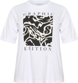 Kaffe Curve T-Shirt KCviva XL, Optical White/Graphic Square