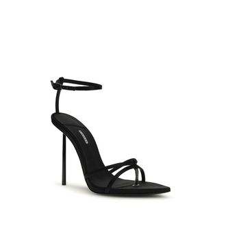 Le Silla Womens Gisele Stiletto Sandal Black Silk