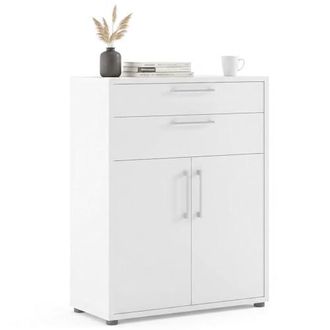 Dmora Kommode Jemima, Wohnzimmerbuffet, Wohnzimmer-Sideboard, Moderne K&uuml;chen-Speisekammer, 89x40 h113 cm, Wei&szlig;