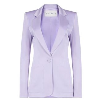 Nina Ricci Femme, Vestes, Violet, Taille: 40 FR Blazer en satin cr&ecirc;pe