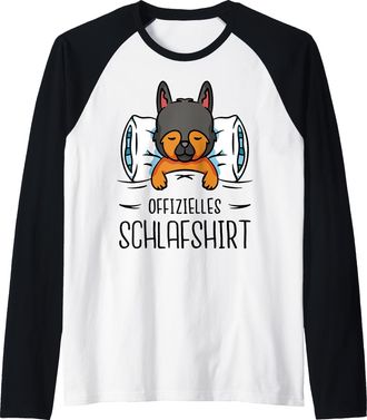 Jimbeels Offizielles Schlafshirt Welpe Sch&auml;ferhund Schlafen Jungen Raglan