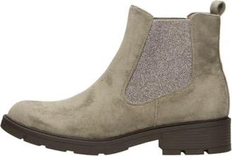 Fitters Footwear Dames Botte de Cheville Mena Microfibre Botte Chelsea &eacute;lastique m&eacute;tallis&eacute;e (43 EU, Gris)