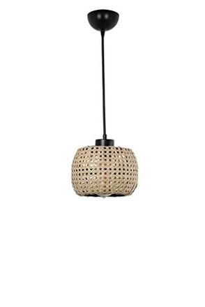 Opviq Elegant Rattan Chandelier, Adjustable Height 70 cm, 16 cm Cap Diameter, E27 Socket, Bohemian & Scandinavian Design | Perfect for Country & Southwester
