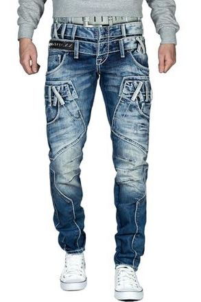 Cipo & Baxx Jeans pour Hommes CD466-bans Bleu W32/L32