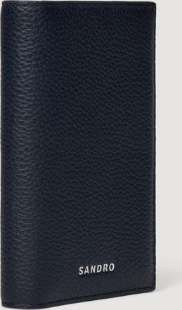 Sandro Porte-cartes pliable en cuir grain&eacute;