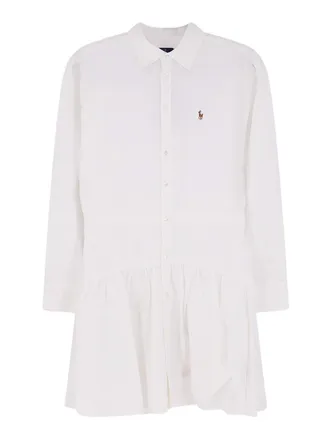 Polo Ralph Lauren Robe Au Genou - Blanc
