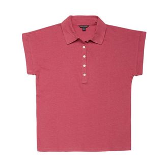 Brooks Brothers Femme, Tops, Rose, Taille: 38 FR Polo &agrave; manches courtes en lin