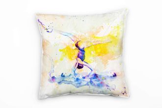 Paul Sinus Art Synchronschwimmen Deko Kissen mit F&uuml;llung 40x40cm f&uuml;r Couch Sofa Lounge Zierkissen - Dekoration zum Wohlf&uuml;hlen
