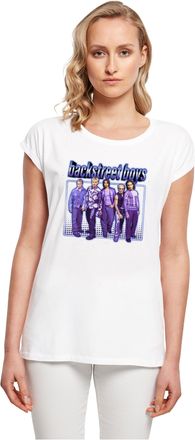 Merchcode Merchcode Womens MP5001701-Ladies Backstreet Boys-Space Photo Purple T-Shirt, White, XL