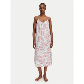 Lauren Ralph Lauren Nachthemd ILN02506 Hellblau Relaxed Fit