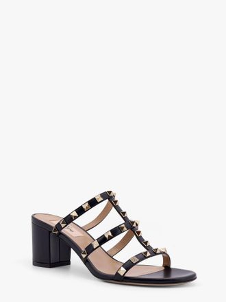 Valentino Garavani Womens Sandals Rockstuds Leather Black