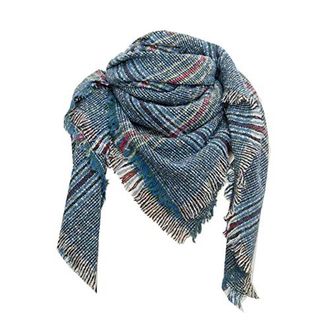Generic DAaomi &eacute;charpe Triangle Femme Homme Hiver Chaud &eacute;l&eacute;gant Foulard Triangle &agrave; Carreaux Chic Grande Taille &eacute;tole Wraps Classique &eacute;charpe Cape Souple Chaud