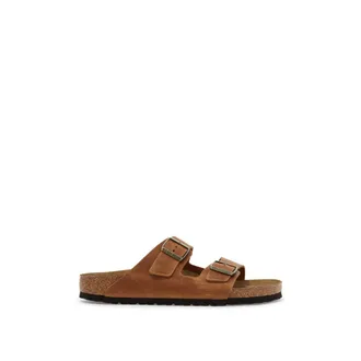 Birkenstock Homme, Chaussures, Brun, Taille: 42 EU Claquettes &agrave; double bride en cuir nubuck