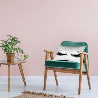 ZJchao 30 X 50 cm Glitzernder Wimpern-Kissenbezug f&uuml;r Zuhause, Sofa, Bett, Auto und Lordosenst&uuml;tze (O)