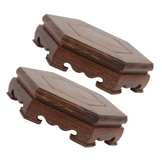 BESTONZON 2st&uuml;cke Holzschnitzst&auml;nder f&uuml;r Blument&ouml;pfe Holzsockel f&uuml;r K&uuml;chenarbeitsplatte Blumentopffu&szlig; aus Holz f&uuml;r Pflanzgef&auml;&szlig;e Pflanzenst&auml;nder aus Holz f&uuml;r Inn