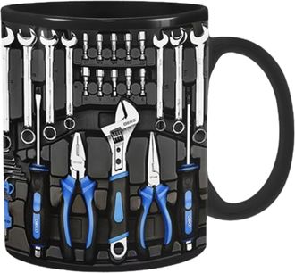 Generic Mechanic schwarze Tasse Lustige schwarze Keramik Teetasse Werkzeug Becher - Lustige Geburtstag Handwerker Kaffeetasse f&uuml;r M&auml;dchen Geburtstag