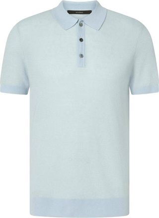 Windsor Strukturiertes Strick-Poloshirt aus einem Leinen-Mix mit Perlmuttkn&ouml;pfen in