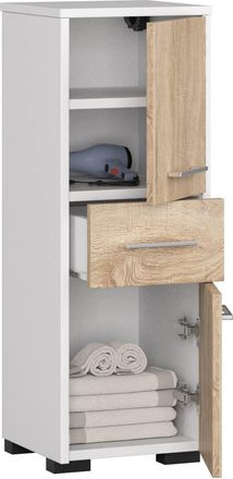 Generic BDW Badezimmerschrank, VILE FARB, hoher moderner Badezimmerschrank, viel Stauraum, geeignet f&uuml;r kleine R&auml;ume. Universelles. Abmessungen: 30 x 85 x 30,