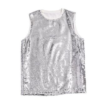 Generic T-Shirt Homme, D&eacute;Bardeur sans Manches &agrave; Paillettes Coupe Ample Et D&eacute;Contract&eacute;E Id&eacute;Al pour Le Sport Et La Salle De Gym Confortable Et Respirant Parfait