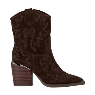 Alma En Pena Bestickte Kn&ouml;chelstiefel - - Shoes - Damen - Braun - 39 EU