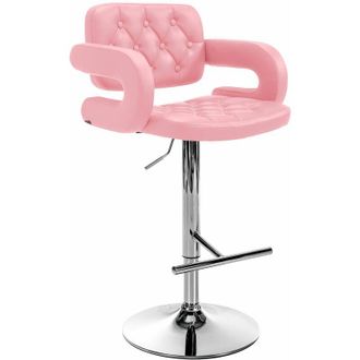 Clp Barhocker Dublin Kunstleder pink chrom
