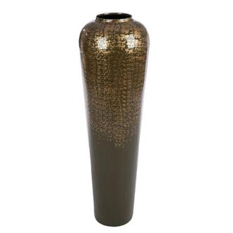 Gilde Vase Whisper - Metall - H&ouml;he 95cm x &Oslash; 30cm - beige-goldfarben - bauchige Blumenvase