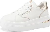 Queen Helena Baskets Platform Baskets Hautes Femmes X32-5, Blanc et or., 37 EU