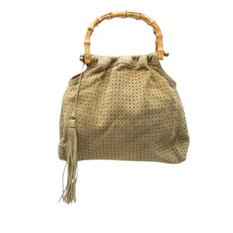Miu Miu Sac &agrave; main en daim doccasion - Femme - Pre-owned - Beige - Taille: ONE Size