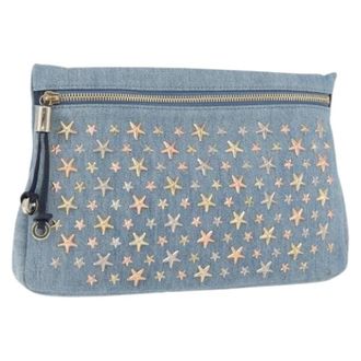 Jimmy Choo London Pre-owned Canvas Clutch - - Pre-owned - Damen - Blau - ONE SIZE