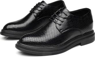 Generic Chaussures habill&eacute;es pour Hommes avec Talon sur&eacute;lev&eacute; antid&eacute;rapantes de 8 cm, Derbies &agrave; Lacets pour Affaires et Loisirs,Noir,38 EU